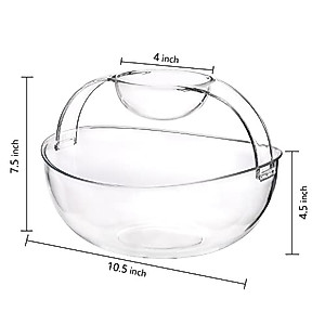 ZENFUN Acrylic Chip and Dip Bowls Set, 2 Tiers Detachable Clip-on Dipping Bowl Appetizer Serving Dishes for Salad, Chips, Dips, Fruit, Veggies, Unique Design