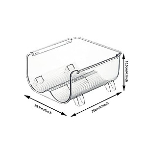 Clear Plastic Free-Standing Stackable 4 Bottle Storage Holder Rack - Water, Wine, and Drink Organizer Shelf for Kitchen Countertop, Cabinet, Pantry, Fridge