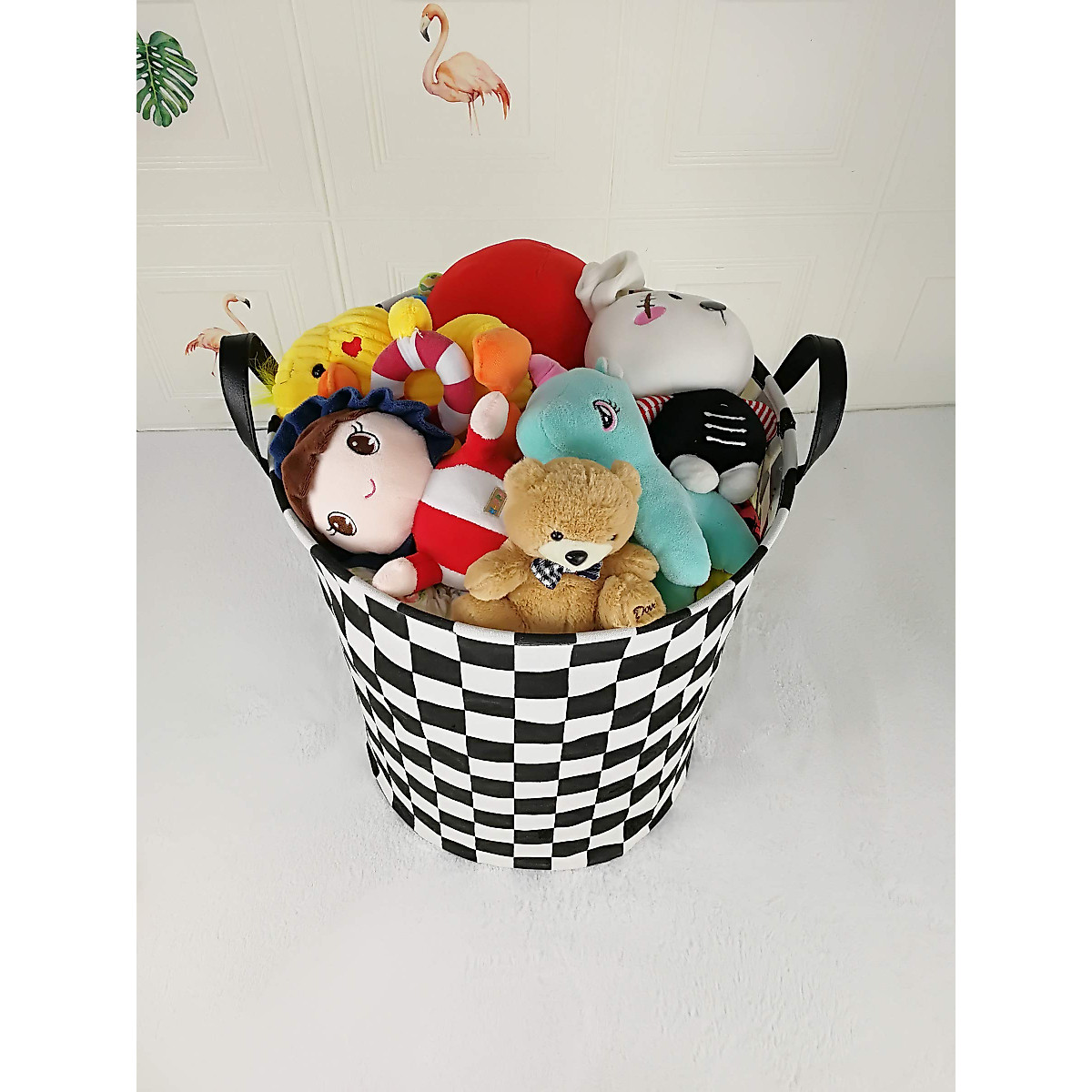 MAIZMZ Toys Storage Bins Kids Hamper Laundry Basket Large Canvas Collapsible Gift Organizer Box for Home Dorm Office Closet Shelf(race car)