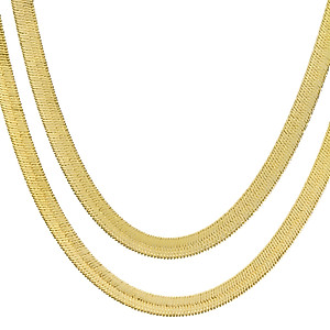 metaltree98 Hip Hop 14K Gold Plated 9 mm 24" / 30" Double Herringbone Chain
