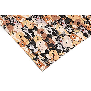 Happy Dogs Pattern Contact Paper | Shelf Liner Drawer Liner Peel and Stick Paper 1115 18in x 96in (8ft)
