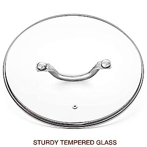 HOMICHEF 2-PACK 8" Inches (20CM) Tempered Glass Lids For Pots and Pans - Cookware Replacement Glass Lids With Air Vent And Large Riveted Loop Handle
