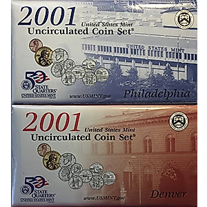 2001 P D US Mint Set 20 Piece Comes in the Original Packing from the Mint Uncirculated