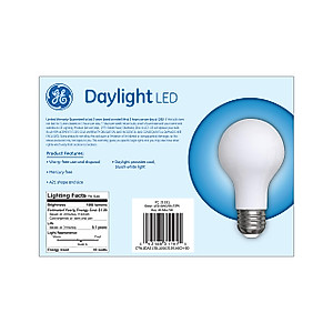 GE Lighting 99202 Frosted General Purpose Classic Shape A21 Daylight LED 16-Watt (100-Watt Replacement), 1520-Lumen Medium Base, 3 Count (Pack of 1)