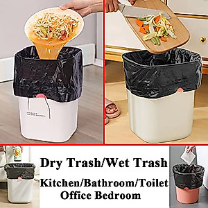 4 Gallon Drawstring Trash Bag 100 count, Bathroom Black Opaque Trash Bag, Odorless Kitchen Trash Can Bin Liners, Thickened Garbage Bag is Easy to Hold, 17.7"x19.7" Multipurpose Small Plastic Bag