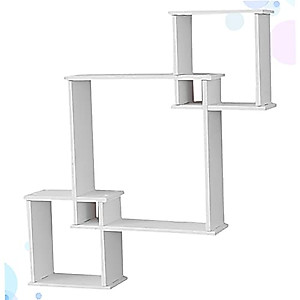 Amosfun Wall Storage Rack Storage Shelves Wall Storage Shelf Home Storage Shelf Home Storage Shelf Wall Decor Wooden White