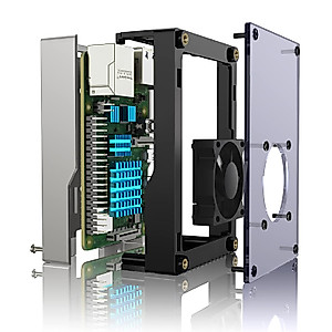 Miuzei Case for Raspberry Pi 4, Raspberry Pi 4b Case with Fan 35mm, with 5V 3A Power Supply, 4 pcs Heatsinks for Raspberry Pi 4 Model B 8gb / 4gb / 2gb