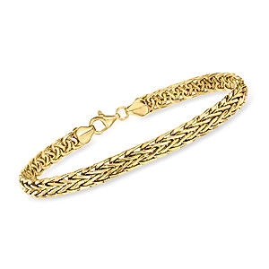 Ross-Simons 18kt Yellow Gold Wheat-Link Bracelet. 7 inches