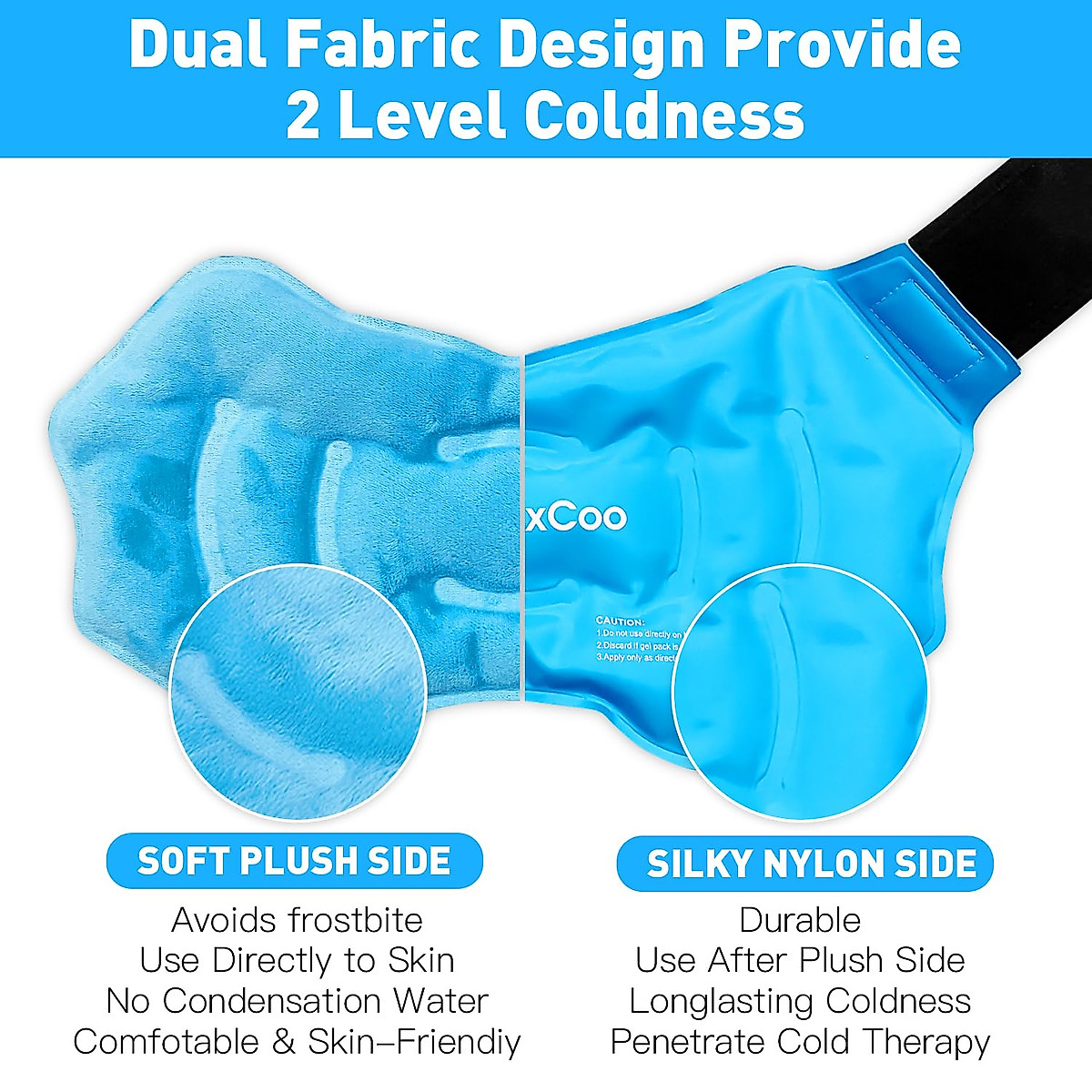 RelaxCoo Ankle Ice Pack Wrap for Swelling, Reusable Gel Ice Pack for Ankle Injuries, Cold Compress Therapy for Foot Pain Relief, Achilles Tendonitis, Plantar Fasciitis, Sprains