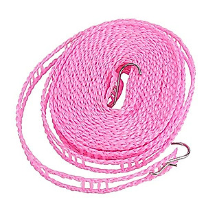 Bnineteenteam 2pcs Clothesline,Clothes Drying Rope Windproof Travel Clothesline for Indoor Outdoor Laundry Clothesline for Camping Travel & Home Use (2pcs-Pink)