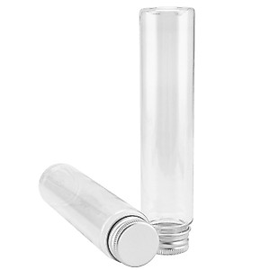 PINGEUI 40 Pack 140 x 30mm Plastic Test Tubes with Screw Caps, 110ml Test Tubes Clear Plastic Test Tubes for Bath Salt, Candy Containers for Parties, Wedding, Christmas, and Halloween