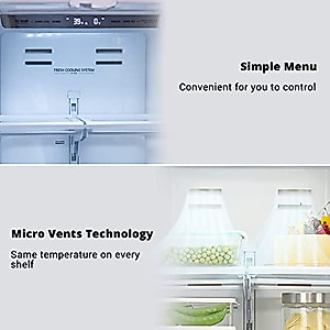 Techomey 36" French Door Refrigerator with Internal Ice Maker, 22.5 Cu.Ft 4-Door Upright Freezer and Fridge with Supper Freezer/Supper Cool, Fingerprint Resistant Stainless Steel