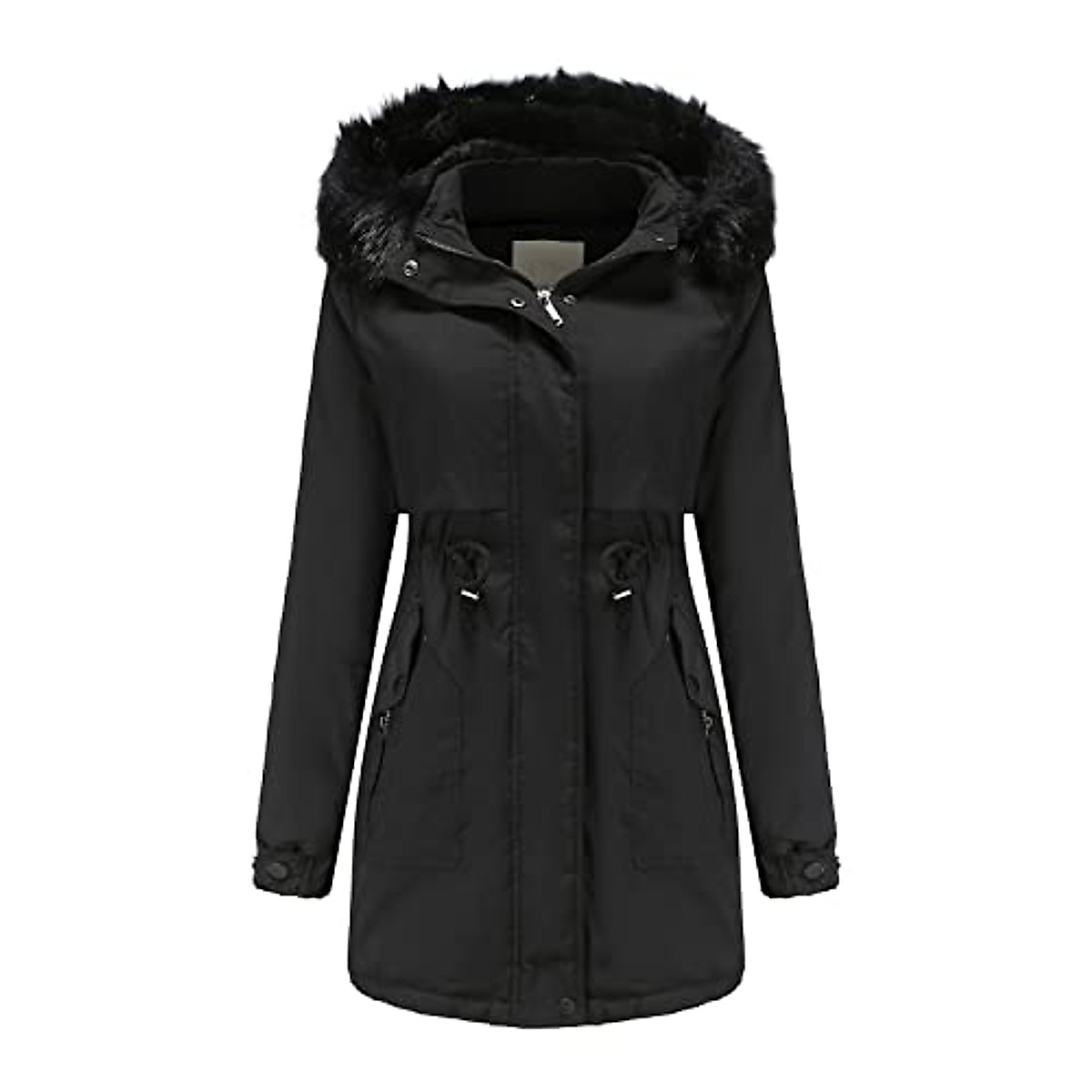 Fleece Jacket Plus Size Fuzzy Jackets for Women Fleece Lined Outerwear Coats Color Block Winter Coats Full Zipper Jackets Pocket Chamarras