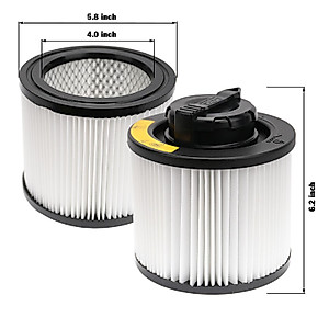 DEWALT DXVC4001 Cartridge Filter Replacement Fit for 4-5 Gallon Wet/Dry Vacuum Cleaners DXV04T, DXV05P, DXV05S, DXV08S, DXV06G