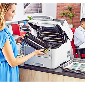 Brother MFC-L3710CW Compact Digital Color All-in-One Laser Printer, Wireless Printing, Print Scan Copy Fax, 19 ppm, 250-sheet, Built-in Wireless, 600x600DPI, 512 MB, Bundle with JAWFOAL Printer Cable