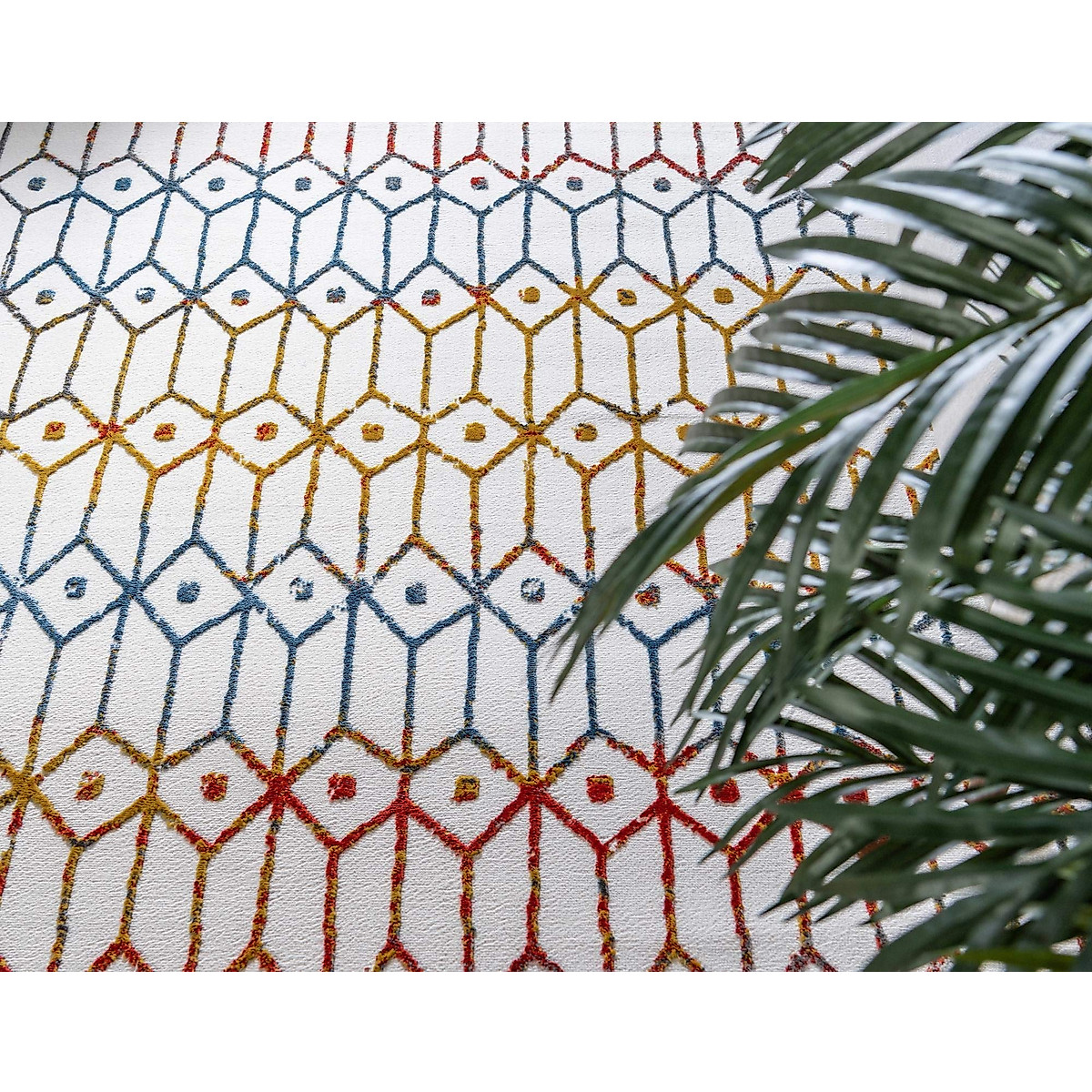 Rugs.com Lattice Trellis Collection Rug – 8' x 10' Multi Low-Pile Rug Perfect for Living Rooms, Large Dining Rooms, Open Floorplans