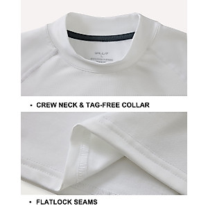 Willit Youth Boys' Compression Thermal Shirts Fleece Baselayer Long Sleeve Girls' Kids Football Soccer Undershirts White S