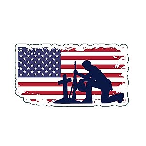 WickedGoodz American Flag Veteran Refrigerator Magnet - Military Veteran Magnetic Car Decal