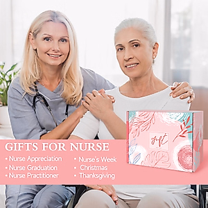 Nurse Gifts for Women - Graduation Set, Graduation Gifts for Her, Nurse Appreciation Gift, Birthday Set, 8 Pieces Gift for Nursing Worker with 12oz Wine Tumbler (Pink)