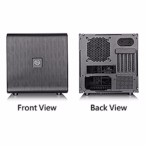 Thermaltake Core V21 SPCC Micro ATX, Mini ITX Cube Gaming Computer Case Chassis, Small Form Factor Builds, 200mm Front Fan Pre-installed, CA-1D5-00S1WN-00 Black