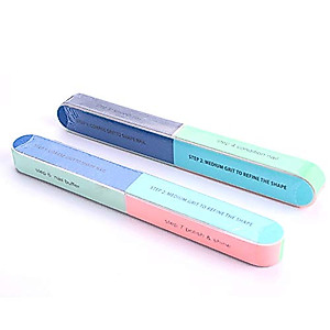 XICHEN 7-Way Nail Buffer Nail Shiner Sponge Nail Files Sanding Blocks - 12pcs
