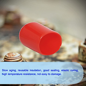 Aopin Rubber Round End Cap Cover 1-1/4 Inch (32mm) Screw Thread Protectors PVC Flexible Tubing Pipe Protective Bolt Screw Thread Protector Safety Cover | for Pipe Post Tubing Rod Cover 10 Pcs (Red)