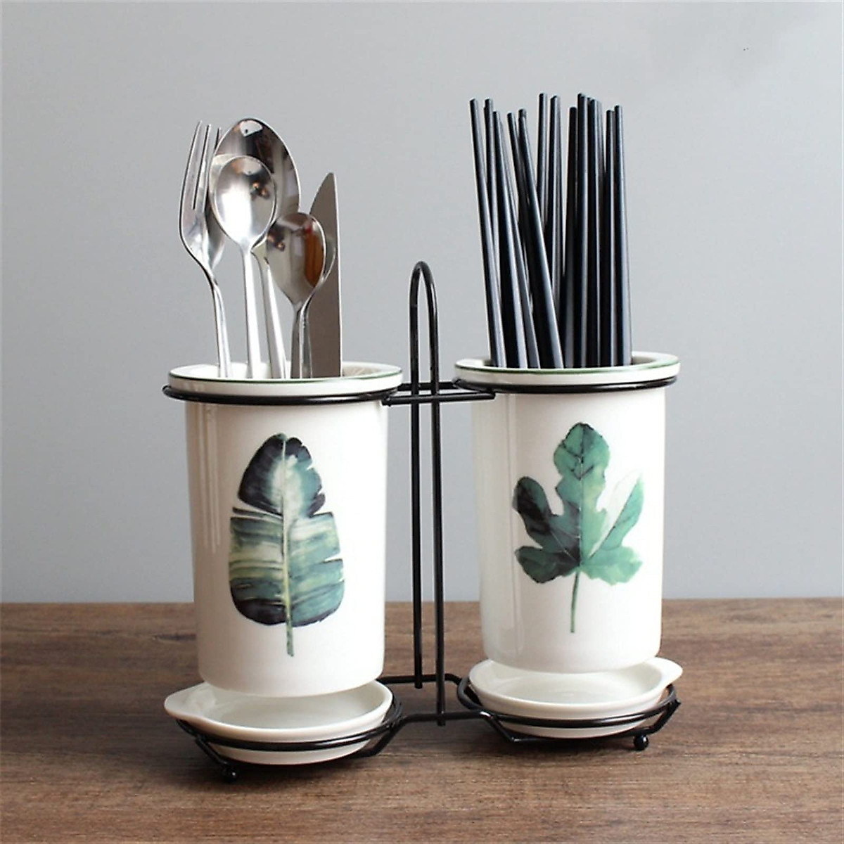 OUSIKA Utensil Caddy Ceramic Chopstick Holder Storage Box Pen Holder Shelves