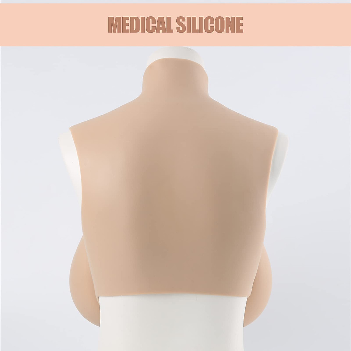 Noblelady Realistic Silicone Breast Form Silicone Filled Breastplat Huge Fake Boobs for Crossdresser Transgender Cosplay,#3,K Cup