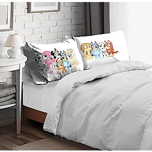 Bluey & Bingo 2 Pack Reversible Pillowcases - Double Sided Pillow Covers, Kids Super Soft Bedding