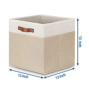 Temary Storage Baskets 13 Inch Fabric Storage Cubes Set of 6 Storage Baskets for Shelves Closet Baskets for Storage with Handles, Cloth Organizer Bins for Home, Office