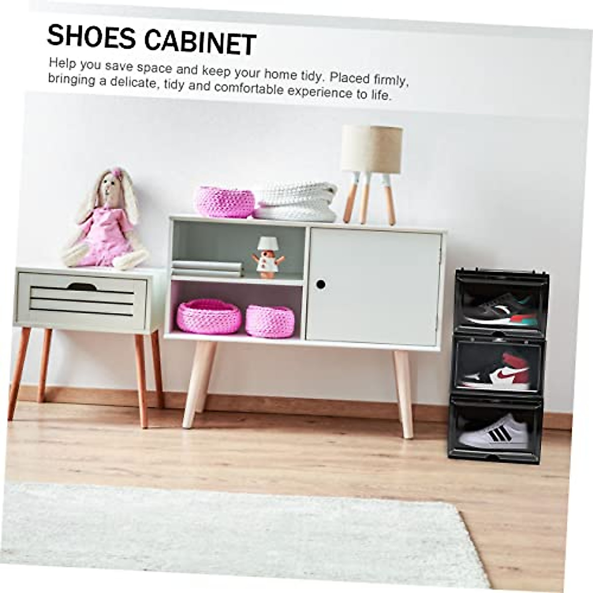Alipis Box basketball shoe cabinet shoe storage containers Shoes Storage container shoe storage bins Shoe drawer clear shoe organizer shoe display case sneaker cases sneakers pp bracket