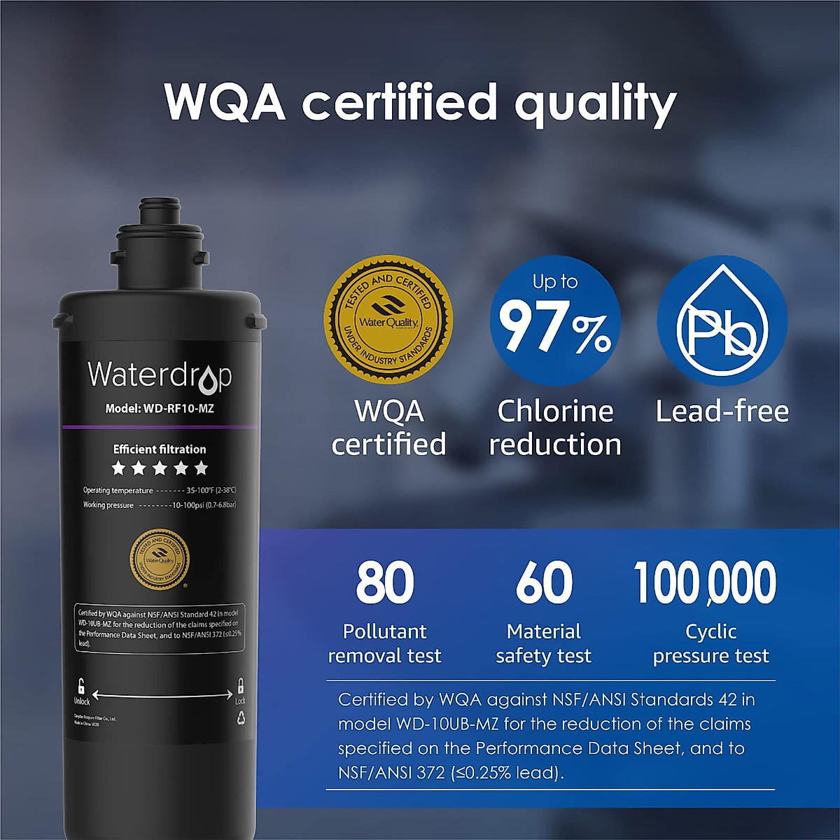 Watedrop Remineralization Replacement Filter AND WD-10UA Under Sink Water Filter System, NSF/ANSI 42 Certified, 8000 Gallons, USA Tech