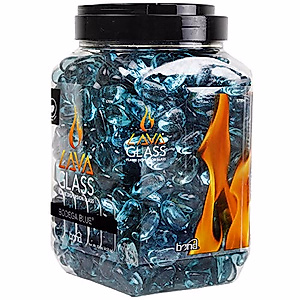 Bond Manufacturing 67994 LavaGlass Mini Fire Pit Dispersion Glass, Bodega Blue