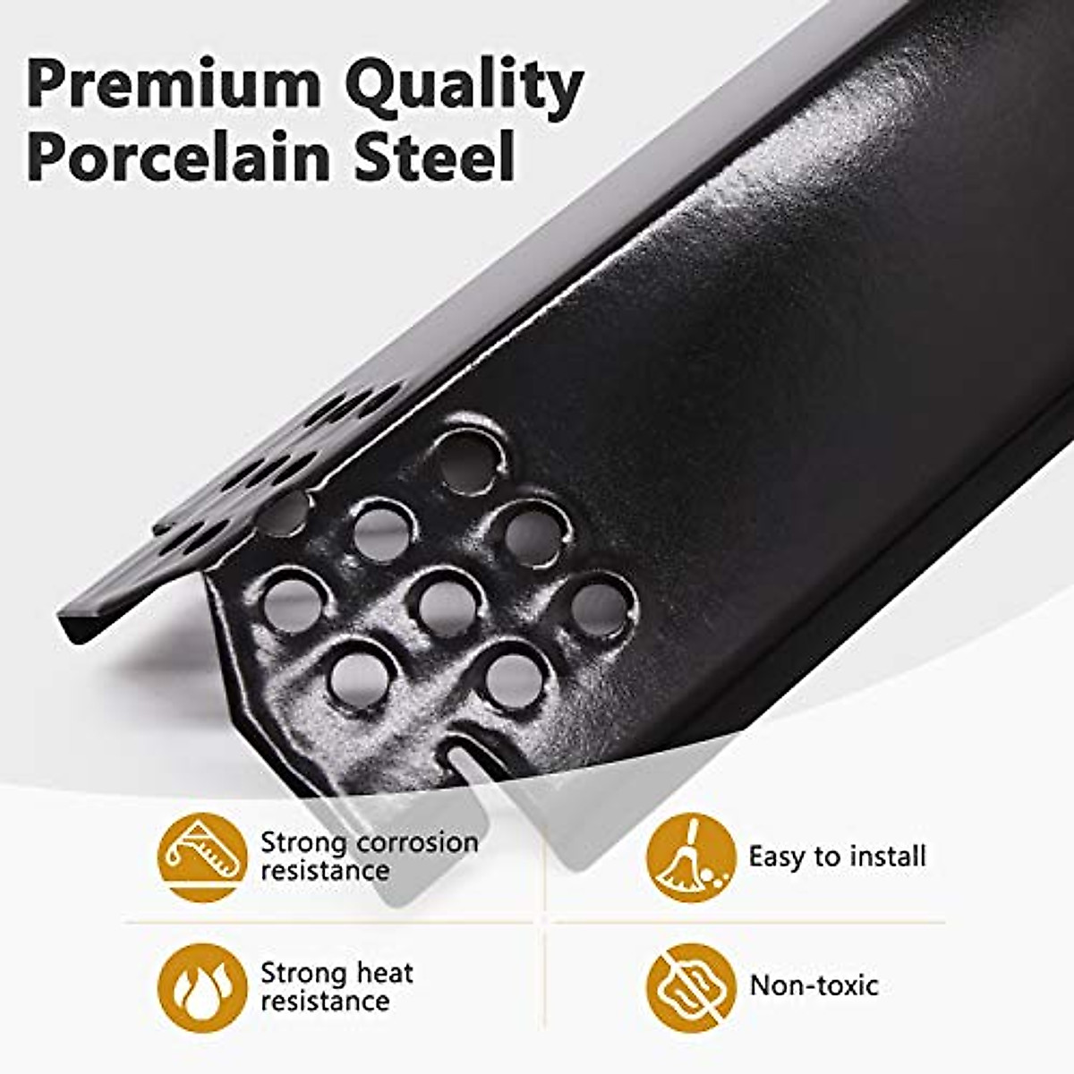 Adviace Grill Replacement Parts for Nexgrill 720-0830H, 4 Pack Grill Burner Tubes and Heat Plate Shields for Home Depot Nexgrill 4 Burner 720-0830H, Nexgrill 720-0864, 720-0864M Gas Grills