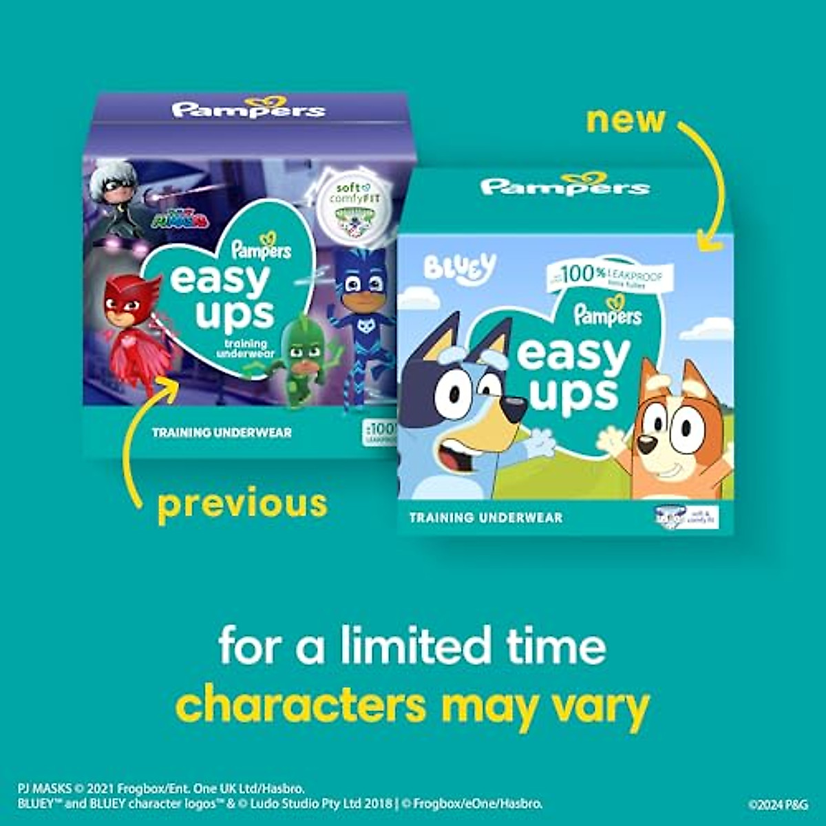 Pampers Training Pants - Easy Ups Boys & Girls Bluey - Size 5T-6T, 15 Count, Children's Potty Underwear (Packaging May Vary)