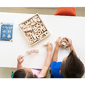 SumBlox Mini (Basic Set) - Set of 80 Mini STEM Solid Wood Educational Numbers, Including Wooden Box and Pack of 80 Activity Cards