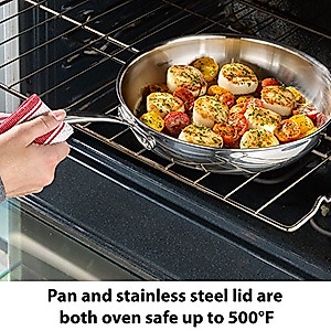 Lagostina Q940SC64 Tri-Ply Stainless Steel Multiclad Dishwasher Safe Oven Safe Metal Lid Cookware Set , 12-Piece, Silver