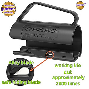 THMORT Wrapping Paper Roll Cutter with Handle (2-Pack) Push Cut Gift Birthday Wrapping Paper for Kids Boys and Girls Adults Man Woman Easy Sliding Gift Wrap Cutter Holder Dispenser Clamp Tool Tube.