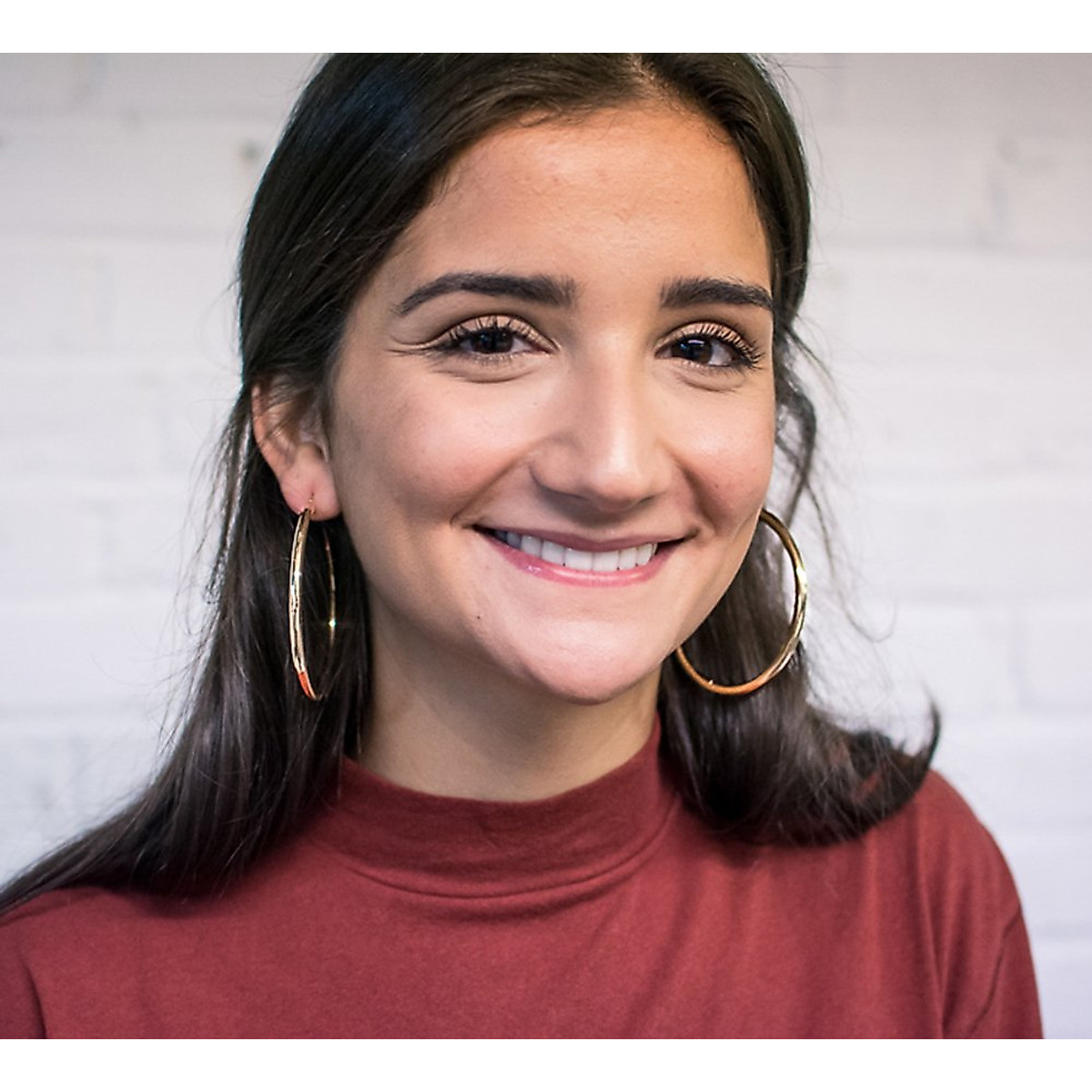 Extra Large 14K Yellow Gold Thick Tube Hoop Earrings w/Click-Down Clasp, 65mm (4mm Tube)