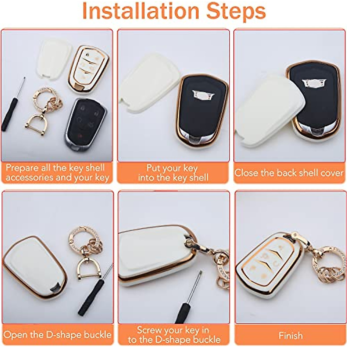 Nuwacreat for Honda Key Fob Cover with Keychain, Soft TPU Key Case Protection Fit for 2022 Honda Accord Civic CRV Pilot Odyssey 11th Gen Smart Key Holder(for Hond-B)