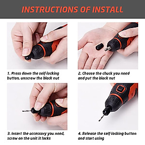 12V Cordless Rotary Tool - ANTOL Battery Powered Rotary Tool Kit - 1 Hour Fast Charger, 6 Variable Speed, Perfect for Cutting, Grinding, Wood Carving, Engraving, Polishing and Drilling, 49 Accessories