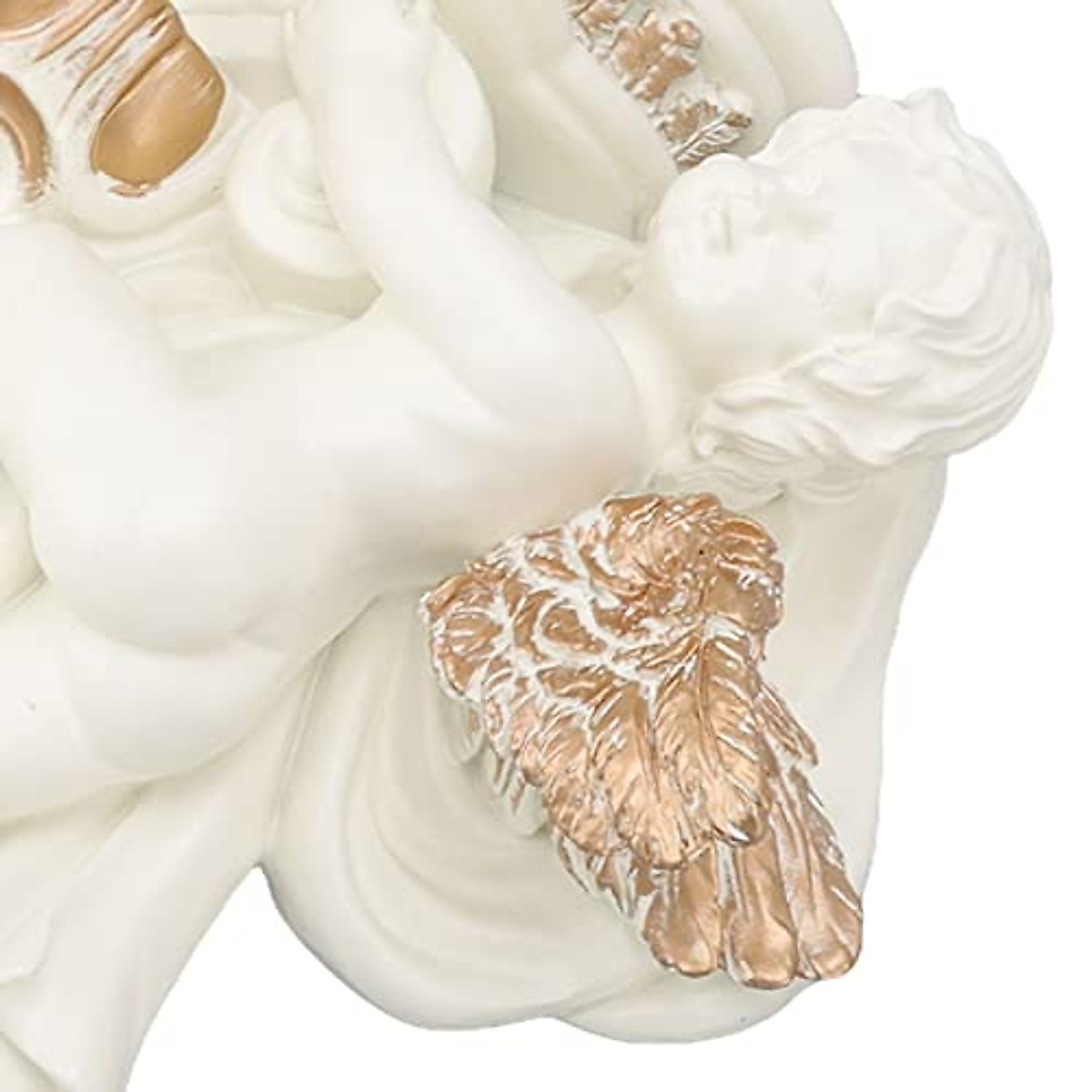 Tgoon Angel Wall Shelf, Stable Exquisite Wall Shelf Resin for Bedroom(Beige Gold)