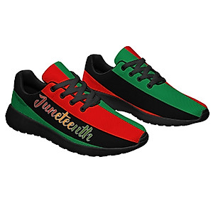 Juneteenth Shoes, Freeish Since 1865 African American Women Running Sneakers Unisex Casual Tennis Shoes Black Size 7