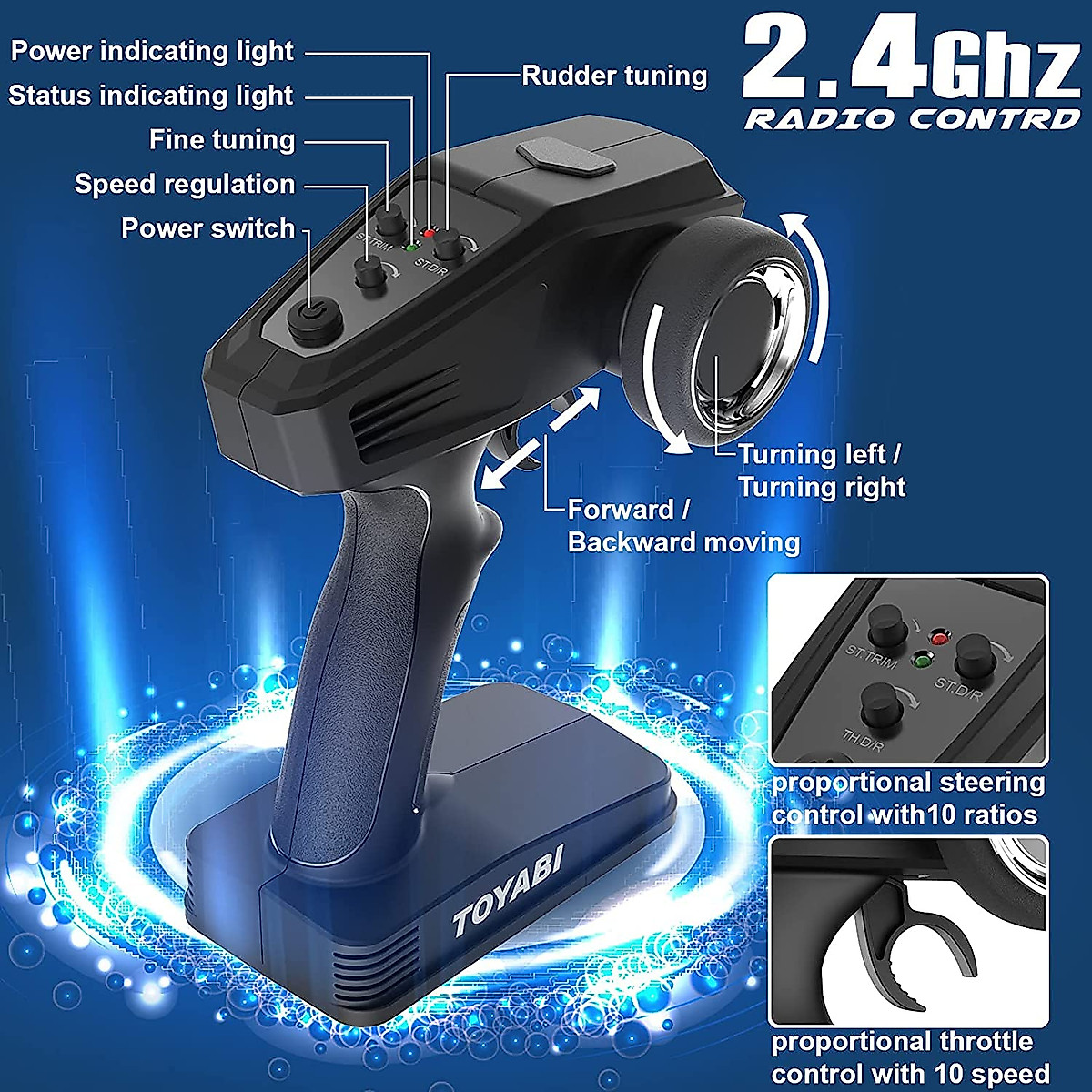 Gizmovine RC CAR, Off-Road Remote Control Truck, 2.4GHz 25 MPH 4WD All-Terrain Hobby Remote Control Car, High-Speed Waterproof RC Car with 2 Rechargeable Batteries