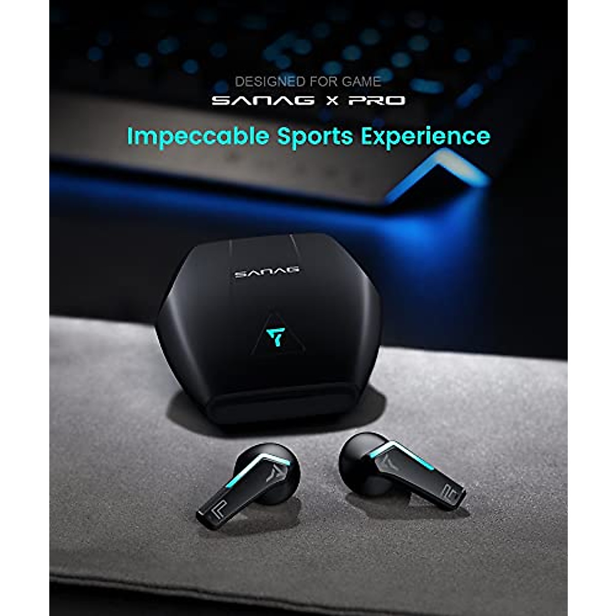 Sanag Wireless Earbuds, Wireless Bluetooth Earbud in-Ear Headphones Game & Music Modes Earbuds, XPRO Bluetooth Headphones Stereo Earbuds 30 Hrs Playtime