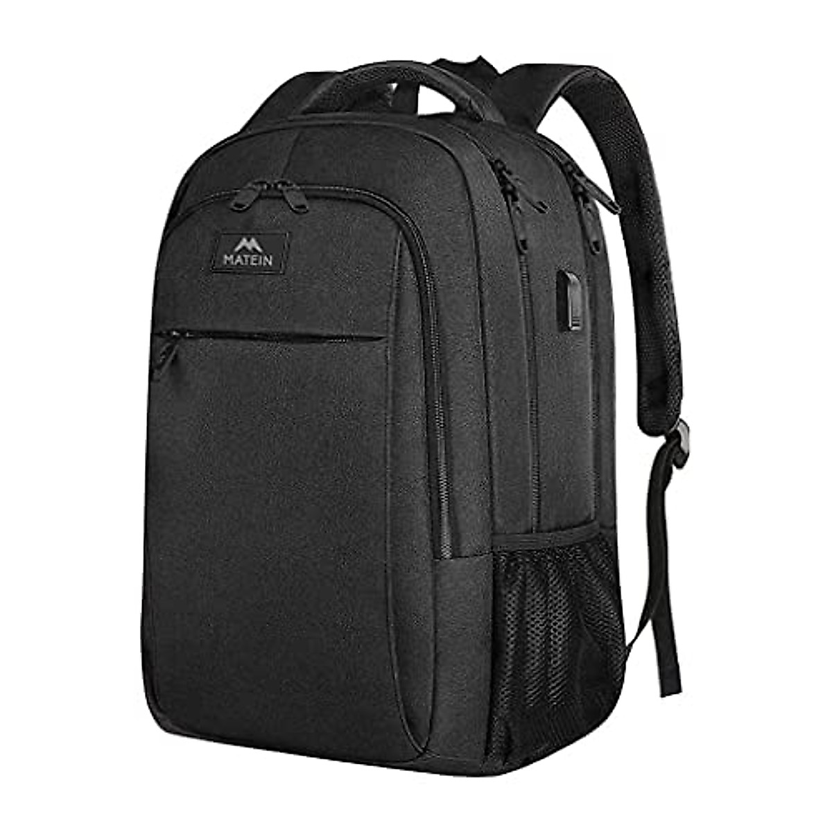 FR Fashion Co. Water-Resistant Travel Backpack | Anti-Theft Pocket | 15.6" Laptop Compartment | Padded Straps | USB Port Grey