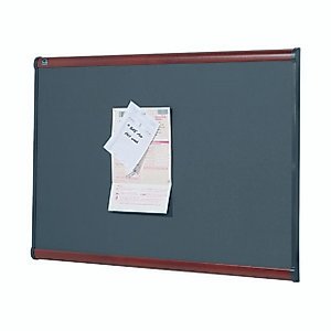 Quartet Prestige Grey Diamond Mesh Fabric Bulletin Board, 4 x 3 Feet, Mahogany Finish Frame (B444M)