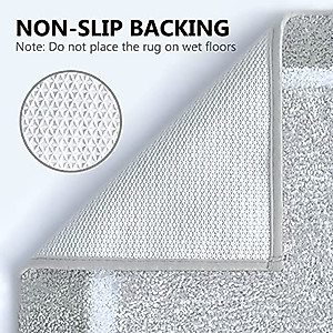 EARTHALL Grey Bathroom Rug Mat, 17"x24", White and Gray, Extra Soft Absorbent Premium Bath Rug, Non-Slip Comfortable Bath Mat, Machine Wash Dry, Carpet for Tub, Shower, Bath Room