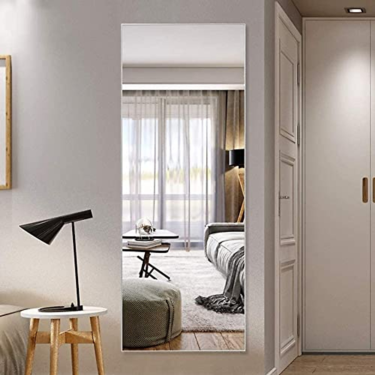 OBIOZZ Bedroom Floor Standing Mirror Full Length Mirror Floor Mirror with Standing Holder Bedroom/Locker Room, Beautiful Living Room Decorations