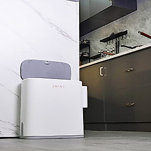 Slim Bathroom Trash Can with Attached Bag Reservoir - Modern 2 Layer Bathroom Trash Cans with Lids to Lock Odors In - Waterproof and Easy to Clean Small Trash Can with Lid - Trashcan for Your Bathroom